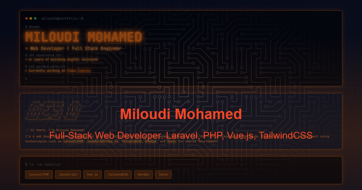 Miloudi Mohamed — Full-Stack Web Developer (Laravel, VueJs) | Algeria